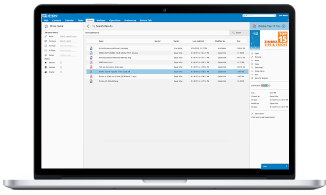 Funzioni e guida all’uso di Zimbra Drive - ilger.com
